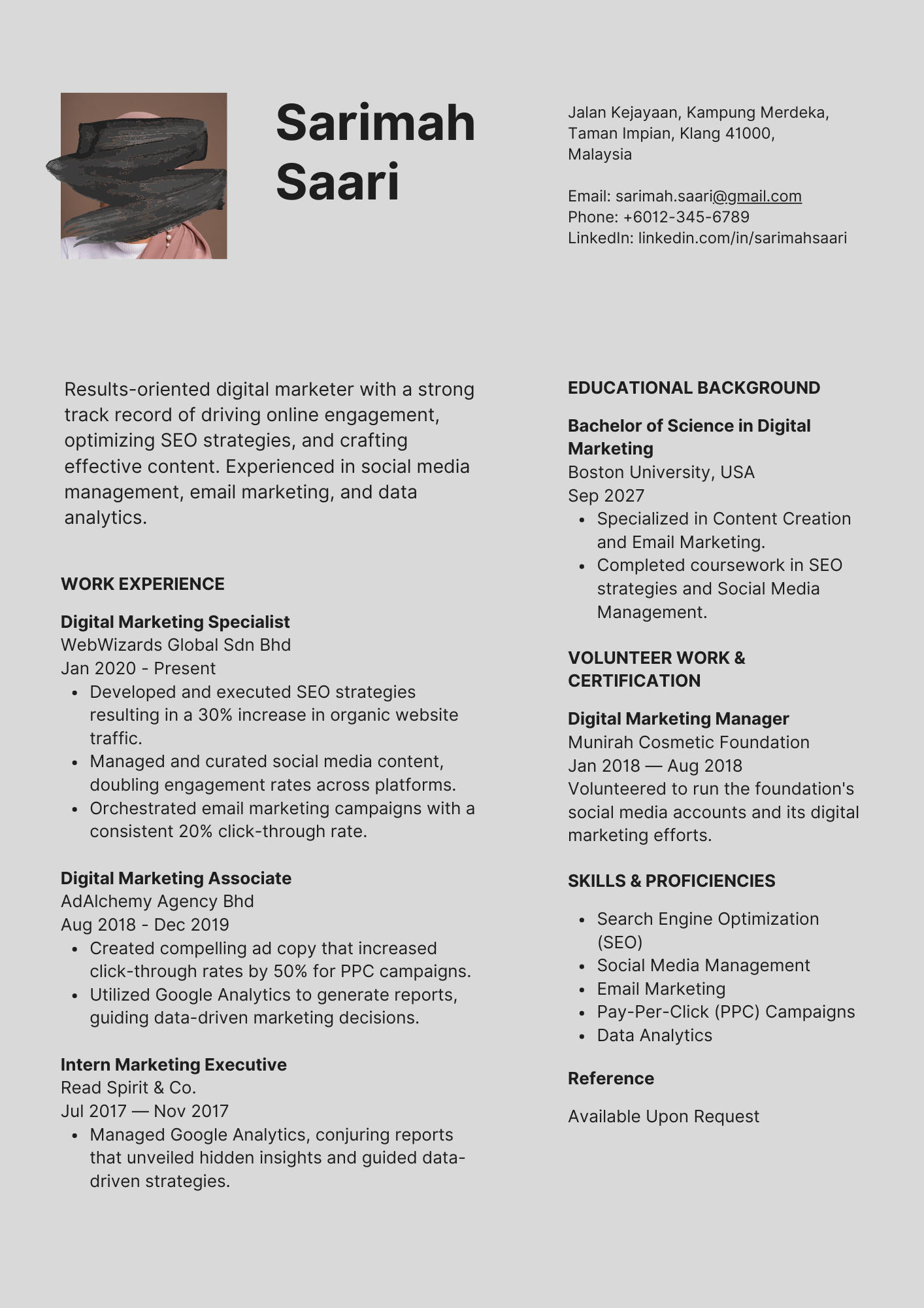 Contoh Resume Terbaik & ATS-Friendly Pekerja – Where Talent Meets ...