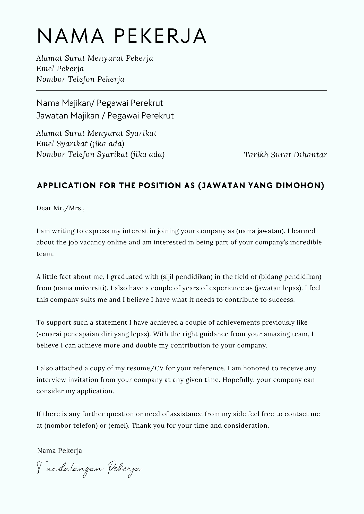 Tutorial Tulis Cover Letter – Where Talent Meets Opportunity